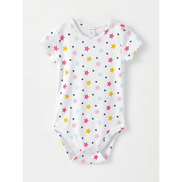 Bisiklet Yaka Kısa Kol Baskılı Kız Bebek Çıtçıtlı Body Bisiklet Yaka Kısa Kol Baskılı Kız Bebek Çıtçıtlı Body