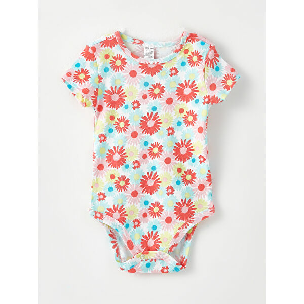 Bisiklet Yaka Kısa Kol Baskılı Kız Bebek Çıtçıtlı Body Bisiklet Yaka Kısa Kol Baskılı Kız Bebek Çıtçıtlı Body