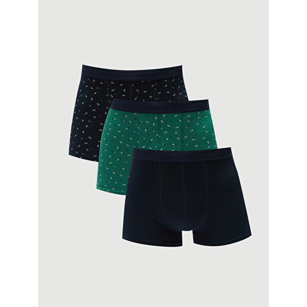 Standart Kalıp Esnek Kumaş Erkek Boxer 3'lü