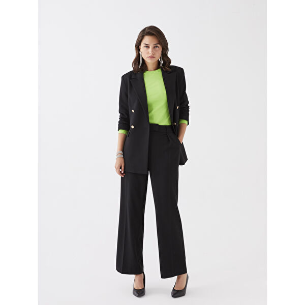 Yüksek Bel Rahat Kalıp Düz Kadın Pantolon