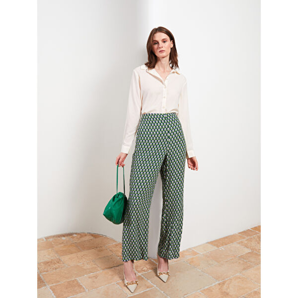 Desenli Viskon Kadın Pantolon Desenli Viskon Kadın Pantolon