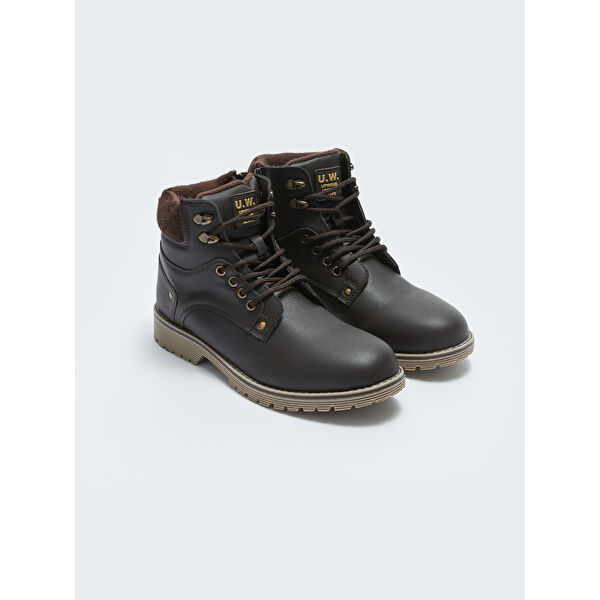 Bağcıklı Deri Görünümlü Erkek Bot