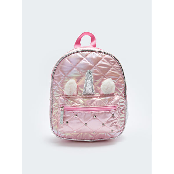 3D Aplike Detaylı Hologram Baskılı Kız Çocuk Sırt Çantası