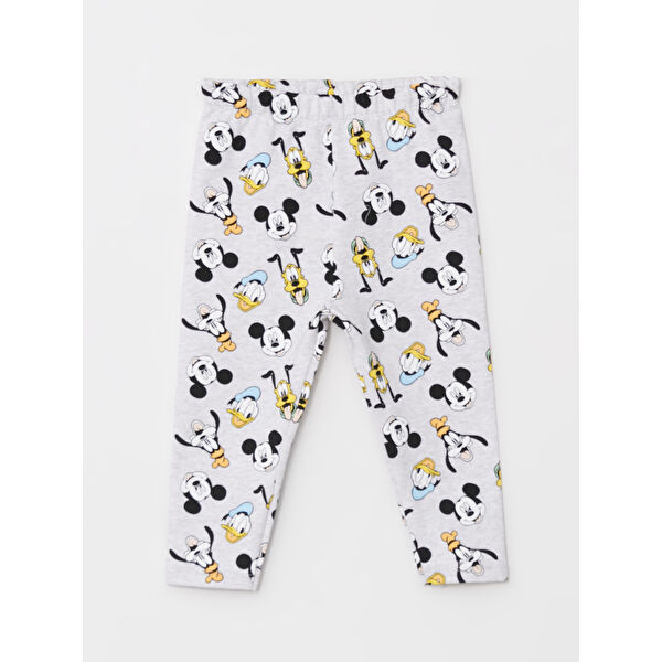 Beli Lastikli Mickey ve Arkadaşları Baskılı Pamuklu Kız Bebek Eşofman Alt