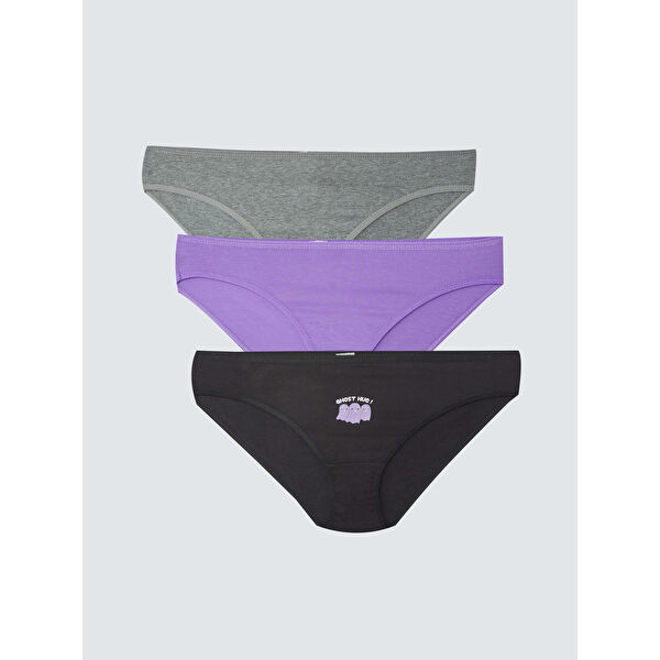 Baskılı Kadın Bikini Külot 3'lü Paket