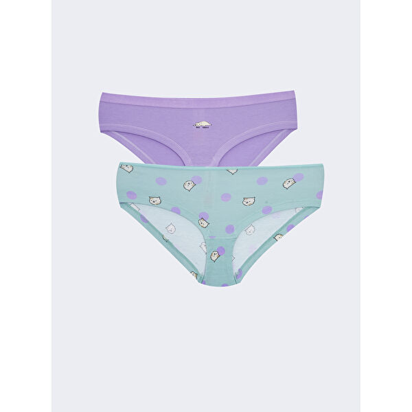 Desenli Hipster Kadın Külot 2'li Paket