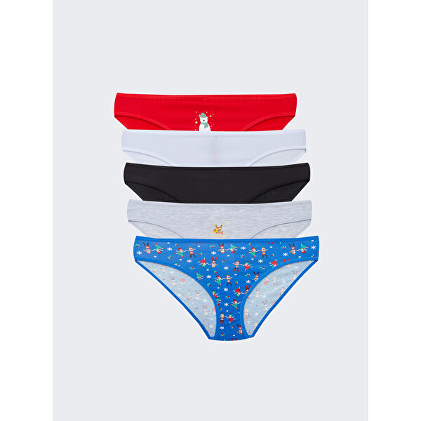 Yılbaşı Temalı Bikini Külot 5'li Paket