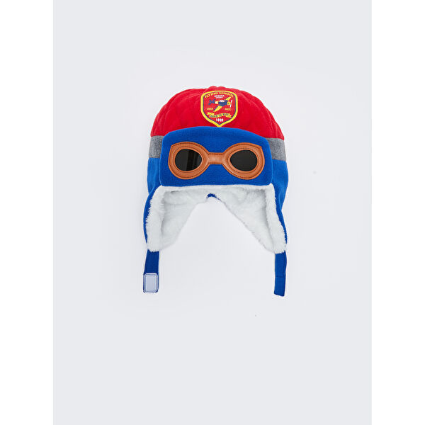 Nakışlı Polar Erkek Çocuk Kar Şapkası