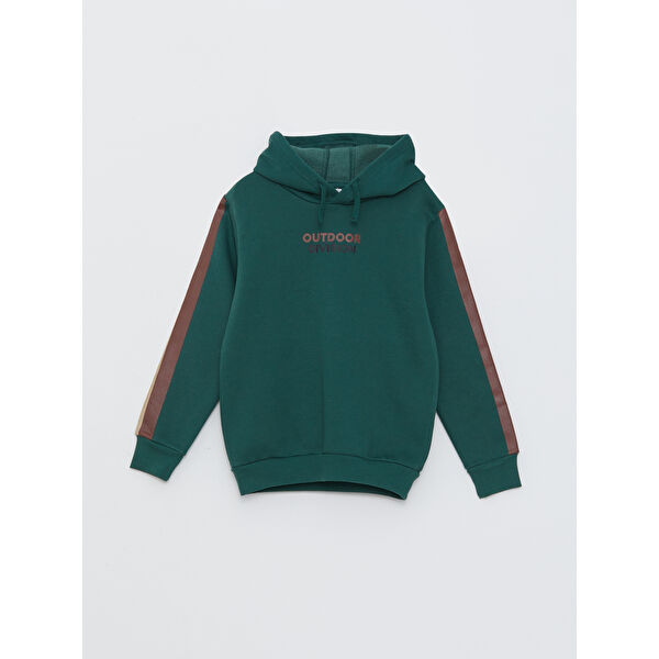 Kapüşonlu Baskılı Uzun Kollu Erkek Çocuk Sweatshirt Kapüşonlu Baskılı Uzun Kollu Erkek Çocuk Sweatshirt
