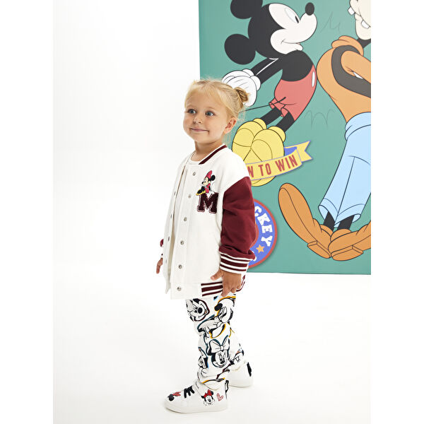 Beli Lastikli Minnie Mouse Baskılı Kız Bebek Eşofman Alt
