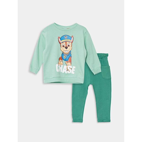Bisiklet Yaka Uzun Kollu Paw Patrol Baskılı Erkek Bebek Sweatshirt ve Pantolon 2'li Takım Bisiklet Yaka Uzun Kollu Paw Patrol Baskılı Erkek Bebek Sweatshirt ve Pantolon 2'li Takım