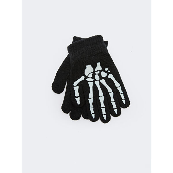 Baskılı Kız Çocuk Triko Eldiven