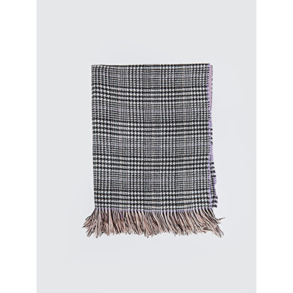 Kazayağı Desenli Saçaklı Kadın Atkı