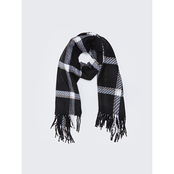 Ekose Saçaklı Kadın Atkı Ekose Saçaklı Kadın Atkı