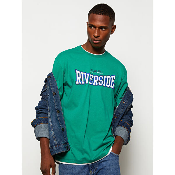 Bisiklet Yaka Kısa Kollu Baskılı Penye Erkek Tişört