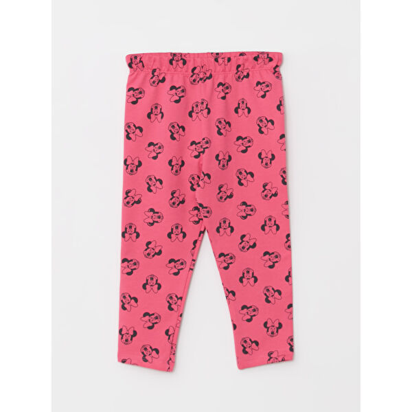 Beli Lastikli Minnie Mouse Baskılı Pamuklu Kız Bebek Eşofman Alt