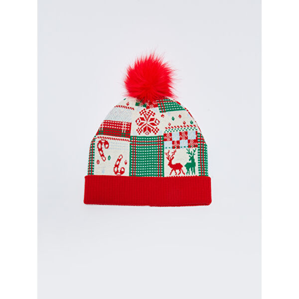 Yılbası Temalı Kadın Triko Bere