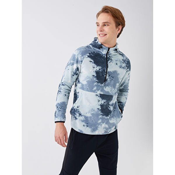 Kapüşonlu Uzun Kollu Desenli Polar Erkek Sweatshirt Kapüşonlu Uzun Kollu Desenli Polar Erkek Sweatshirt