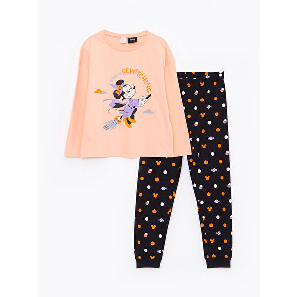 Bisiklet Yaka Minnie Mouse Baskılı Uzun Kollu Kız Çocuk Pijama Takımı Bisiklet Yaka Minnie Mouse Baskılı Uzun Kollu Kız Çocuk Pijama Takımı