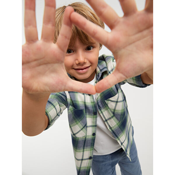 Ekose Uzun Kollu Erkek Çocuk Gömlek