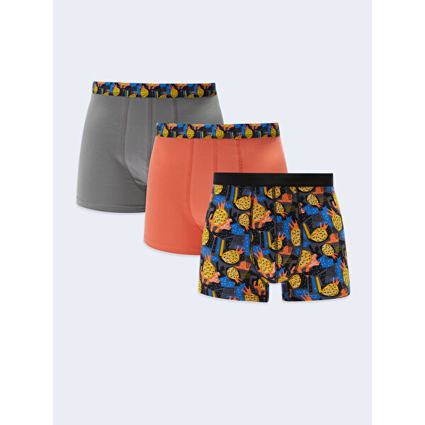 Standart Kalıp Esnek Kumaş Erkek Boxer 3'lü
