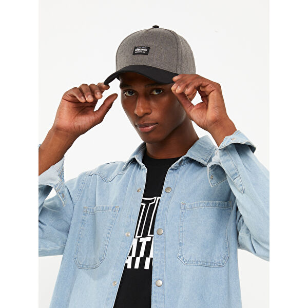 Etiket Baskılı Erkek Kep Şapka