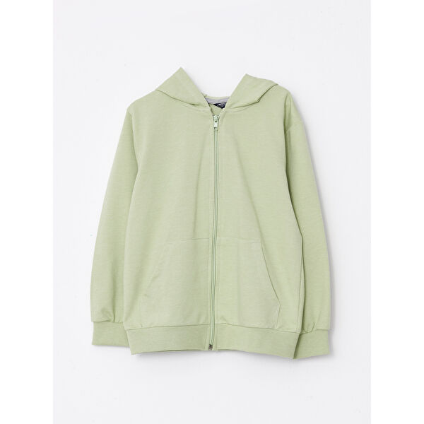 Kapüşonlu Basic Uzun Kollu Erkek Çocuk Fermuarlı Sweatshirt Kapüşonlu Basic Uzun Kollu Erkek Çocuk Fermuarlı Sweatshirt