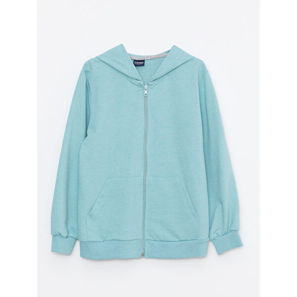 Kapüşonlu Basic Uzun Kollu Erkek Çocuk Fermuarlı Sweatshirt Kapüşonlu Basic Uzun Kollu Erkek Çocuk Fermuarlı Sweatshirt