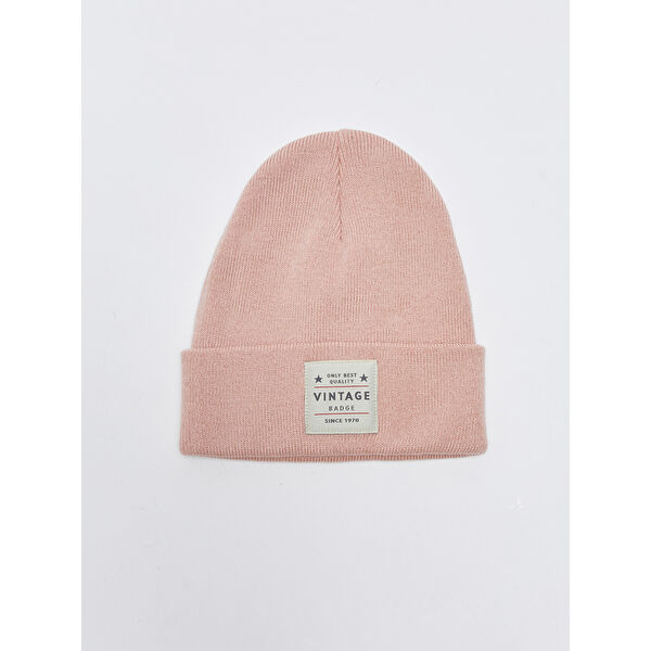 Etiket Nakışlı Erkek Triko Bere