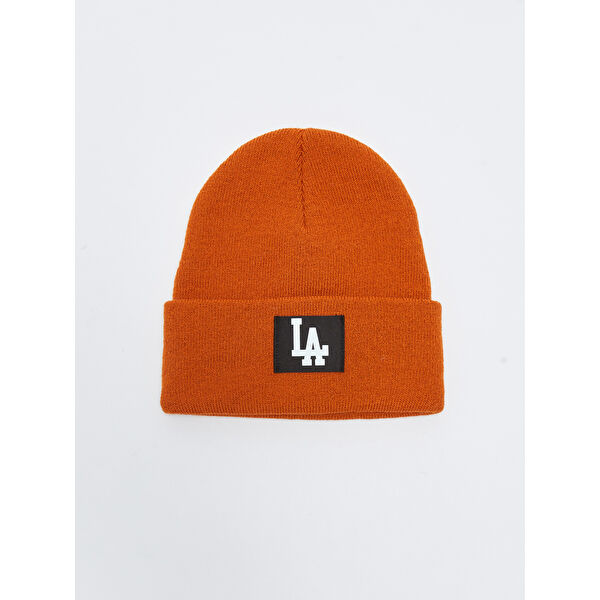 Etiket Nakışlı Erkek Triko Bere