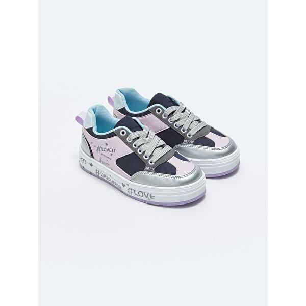 Baskı Detaylı Bağcıklı Kız Çocuk Spor Ayakkabı