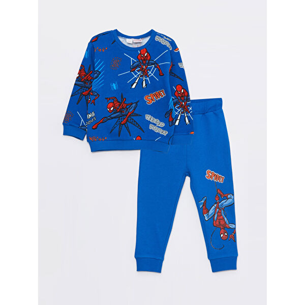 Bisiklet Yaka Uzun Kollu Spiderman Baskılı Erkek Bebek Sweatshirt ve Eşofman Alt 2'li Takım Bisiklet Yaka Uzun Kollu Spiderman Baskılı Erkek Bebek Sweatshirt ve Eşofman Alt 2'li Takım