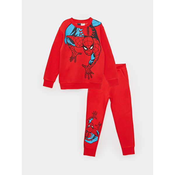 Bisiklet Yaka Spiderman Baskılı Uzun Kollu Erkek Çocuk Sweatshirt ve Eşofman Altı Bisiklet Yaka Spiderman Baskılı Uzun Kollu Erkek Çocuk Sweatshirt ve Eşofman Altı