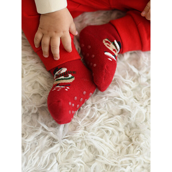 Yılbaşı Temalı Erkek Bebek Havlu Soket Çorap 3'lü Yılbaşı Temalı Erkek Bebek Havlu Soket Çorap 3'lü