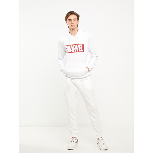 Kapüşonlu Uzun Kollu Marvel Baskılı Kalın Erkek Sweatshirt Kapüşonlu Uzun Kollu Marvel Baskılı Kalın Erkek Sweatshirt