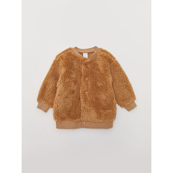 Bisiklet Yaka Uzun Kollu Pelüş Erkek Bebek Hırka