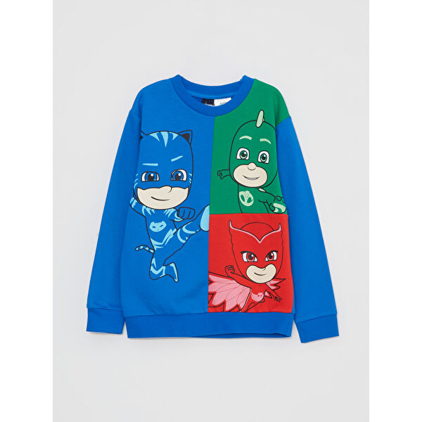 Bisiklet Yaka Pijamaskeliler Baskılı Uzun Kollu Erkek Çocuk Sweatshirt Bisiklet Yaka Pijamaskeliler Baskılı Uzun Kollu Erkek Çocuk Sweatshirt