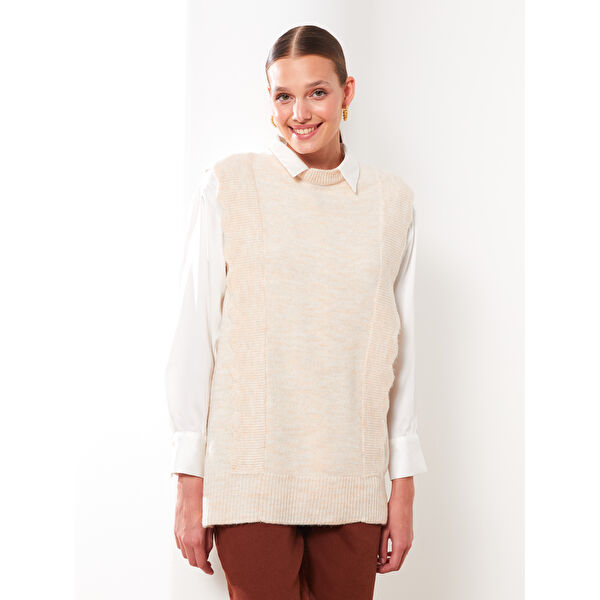 Bisiklet Yaka Düz Kadın Süveter Bisiklet Yaka Düz Kadın Süveter