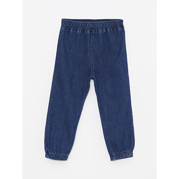 Beli Lastikli Basic Kız Bebek Jean Pantolon