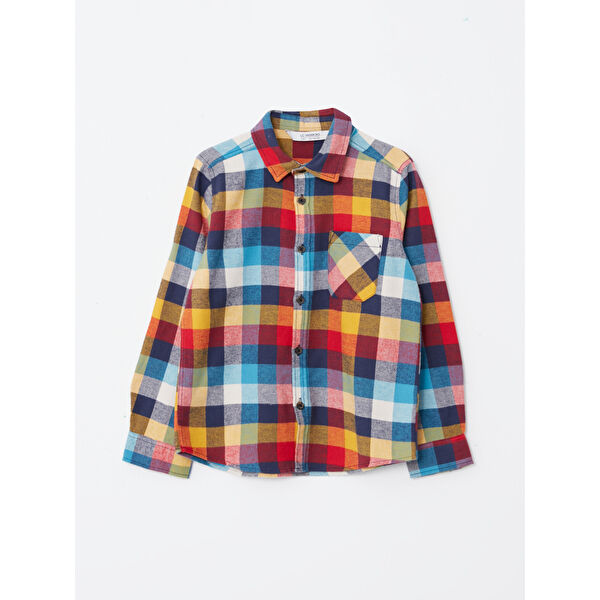 Ekose Uzun Kollu Gabardin Erkek Çocuk Gömlek