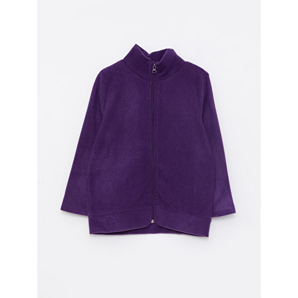 Dik Yaka Basic Uzun Kollu Polar Kız Çocuk Pijama Üst