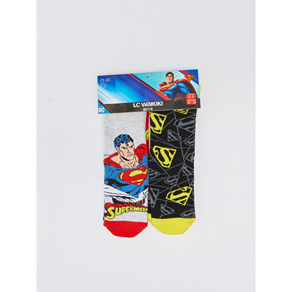 Superman Desenli Erkek Çocuk Soket Çorap 3'lü
