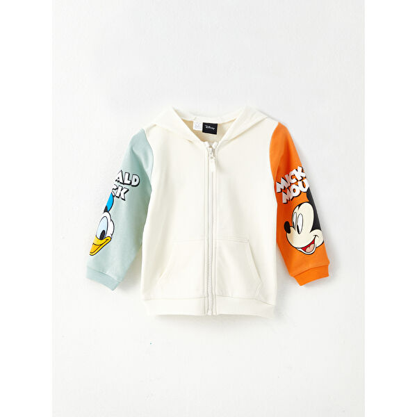 Kapüşonlu Uzun Kollu Disney Baskılı Erkek Bebek Sweatshirt