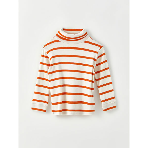 Balıkçı Yaka Uzun Kollu Çizgili Erkek Bebek Tişört Balıkçı Yaka Uzun Kollu Çizgili Erkek Bebek Tişört