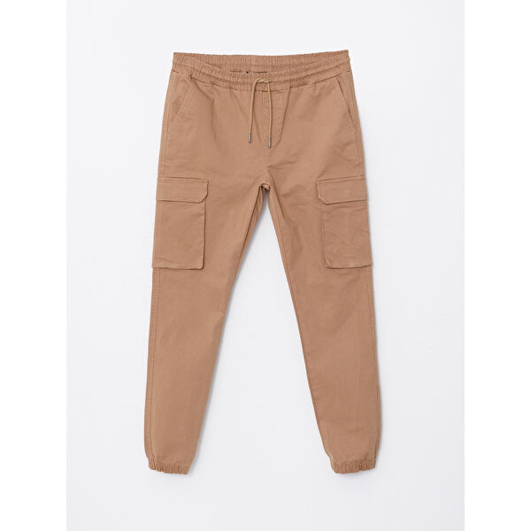 Slim Fit Gabardin Erkek Kargo Pantolon