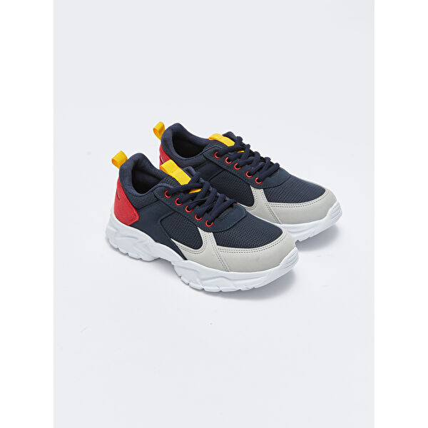 Bağcıklı Renk Bloklu Erkek Çocuk Spor Ayakkabı
