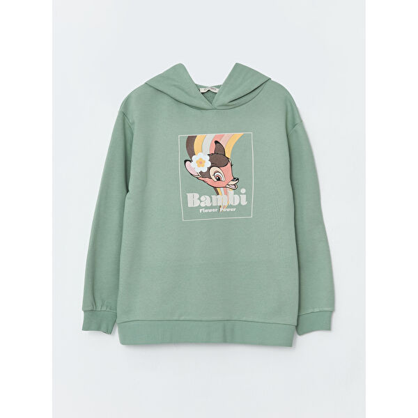 Kapüşonlu Bambi Baskılı Uzun Kollu Kadın Sweatshirt Anne Kız Kombini Kapüşonlu Bambi Baskılı Uzun Kollu Kadın Sweatshirt Anne Kız Kombini