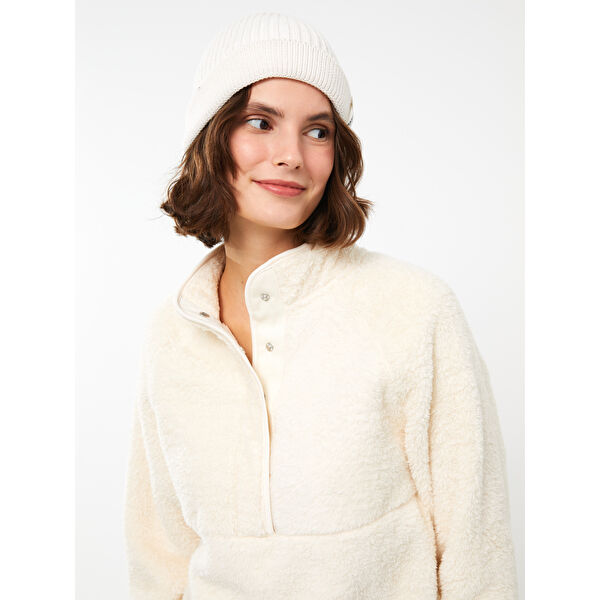 Dik Yaka Mickey Mouse Baskılı Uzun Kollu Kadın Sweatshirt Anne Kız Kombini