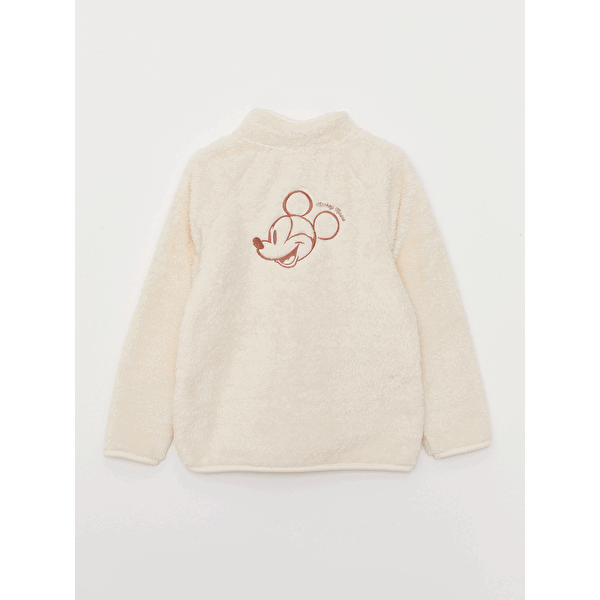 Dik Yaka Mickey Mouse Nakışlı Uzun Kollu Pelüş Kız Çocuk Sweatshirt Dik Yaka Mickey Mouse Nakışlı Uzun Kollu Pelüş Kız Çocuk Sweatshirt