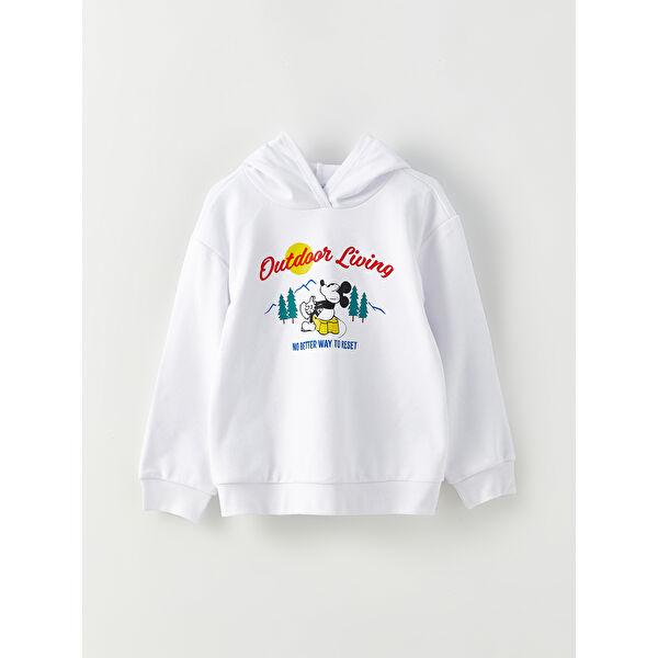 Kapüşonlu Mickey Mouse Baskılı Uzun Kollu Kız Çocuk Sweatshirt Kapüşonlu Mickey Mouse Baskılı Uzun Kollu Kız Çocuk Sweatshirt